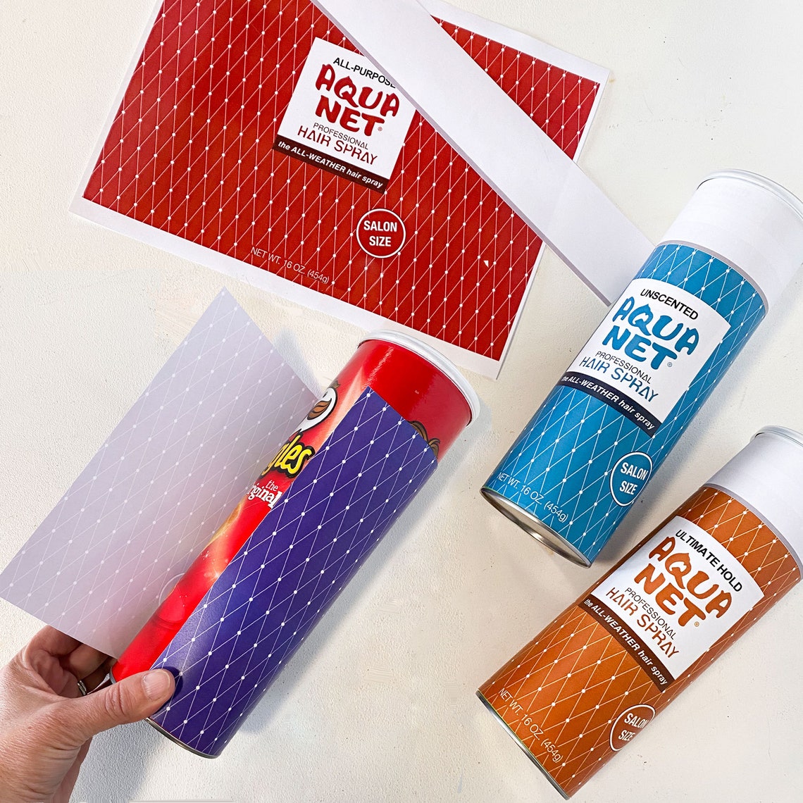 Aqua Net 80s PRINGLES Can Labels DIGITAL Printable Party - Etsy