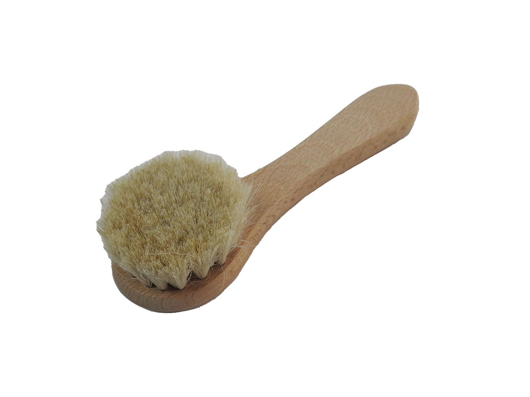 Natural Horse Hair Bristle Dry Face Brush for Exfoliation and Skincare ...