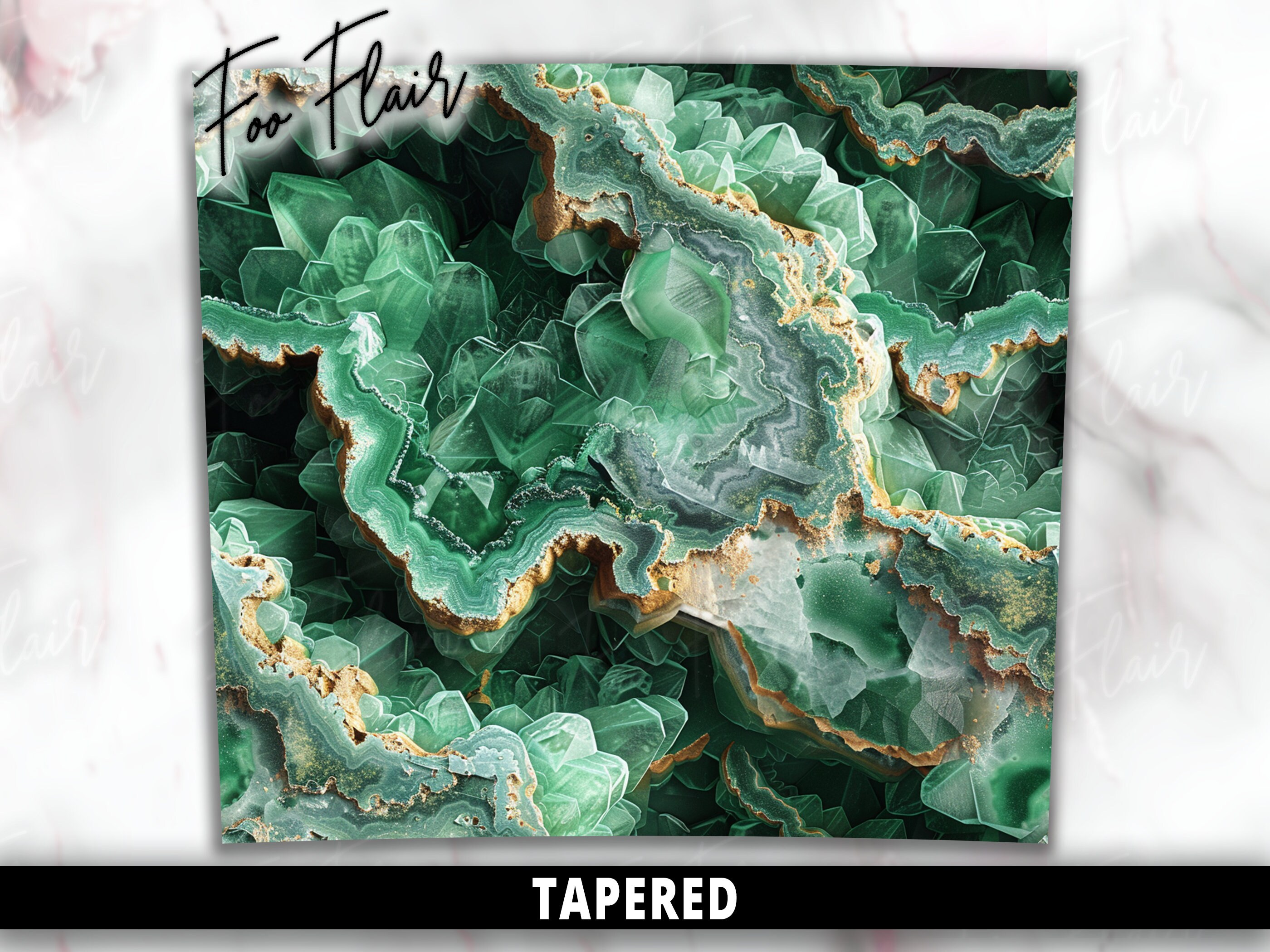 Emerald Essence Geode Sublimation Design for 20oz Skinny Tumbler Wrap ...