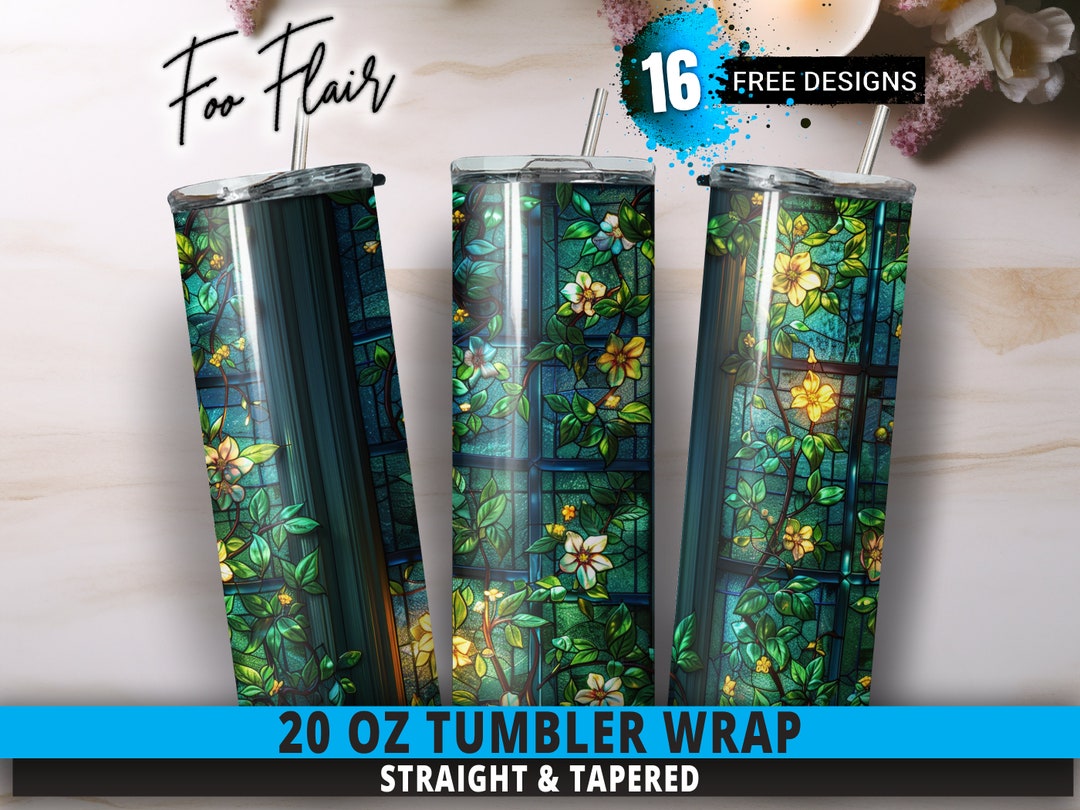 Intricate Art Nouveau Window Sublimation Design for 20oz Skinny Tumbler ...