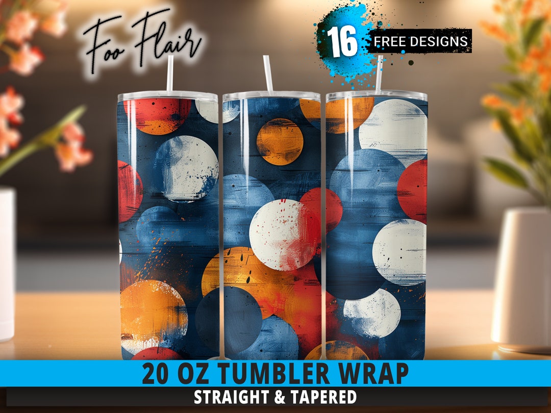 Graffiti & Geometry Fusion Sublimation Design for 20oz Skinny Tumbler ...