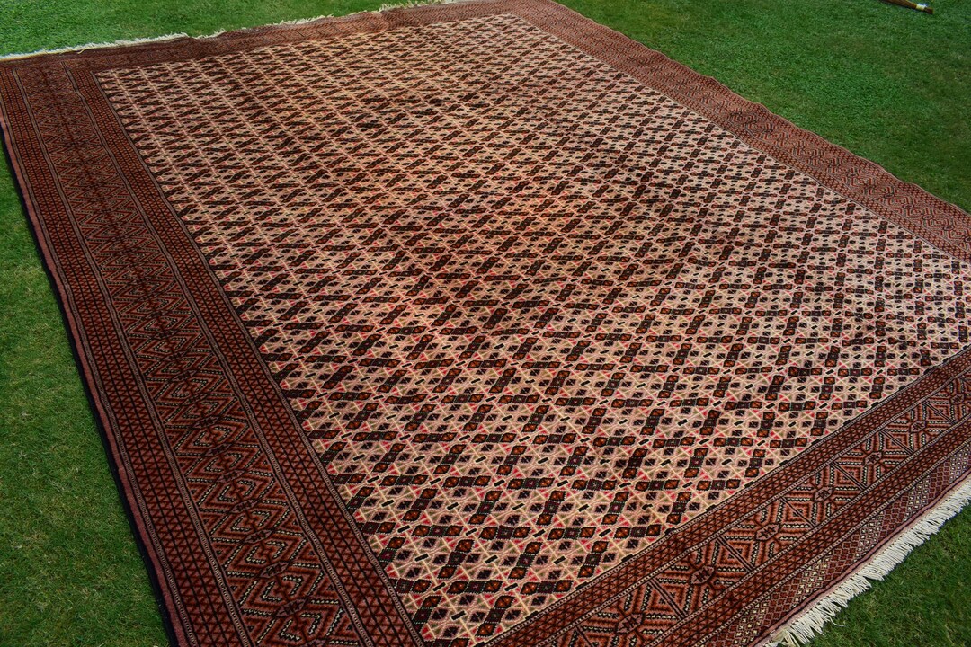 Vintage Turkmen Rug Large Area Carpet Home Decor Russian Rug Tribal ...