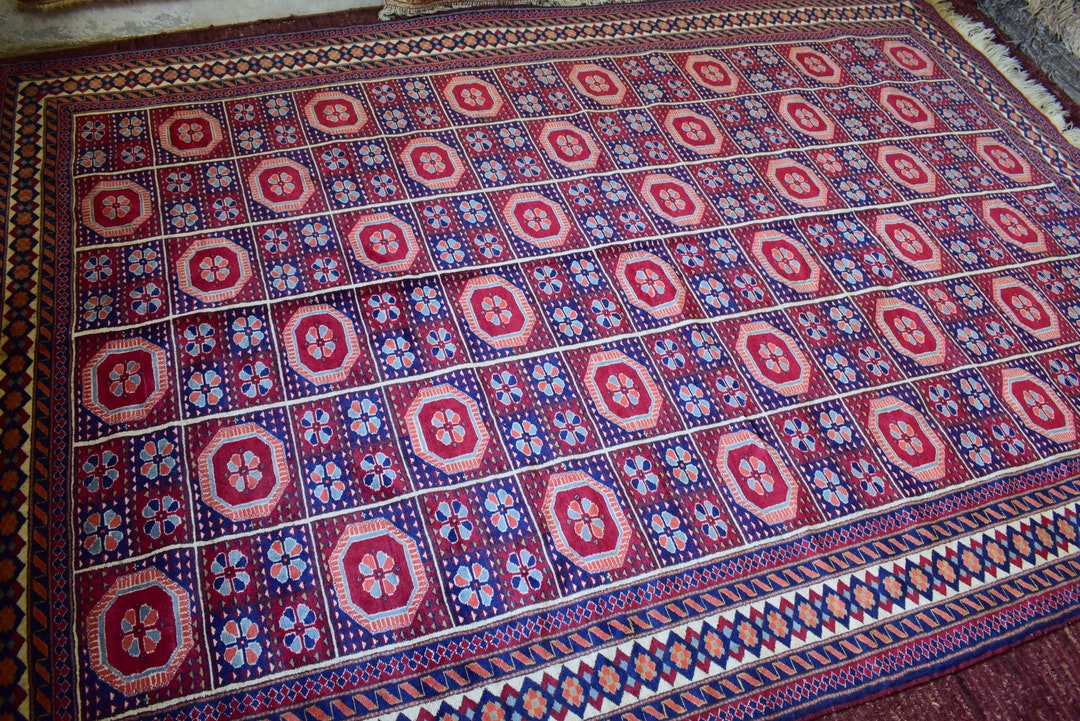 Vintage Bukhara Rug Tribal Bukhara Pattern Rug Home Decor Rug - Etsy