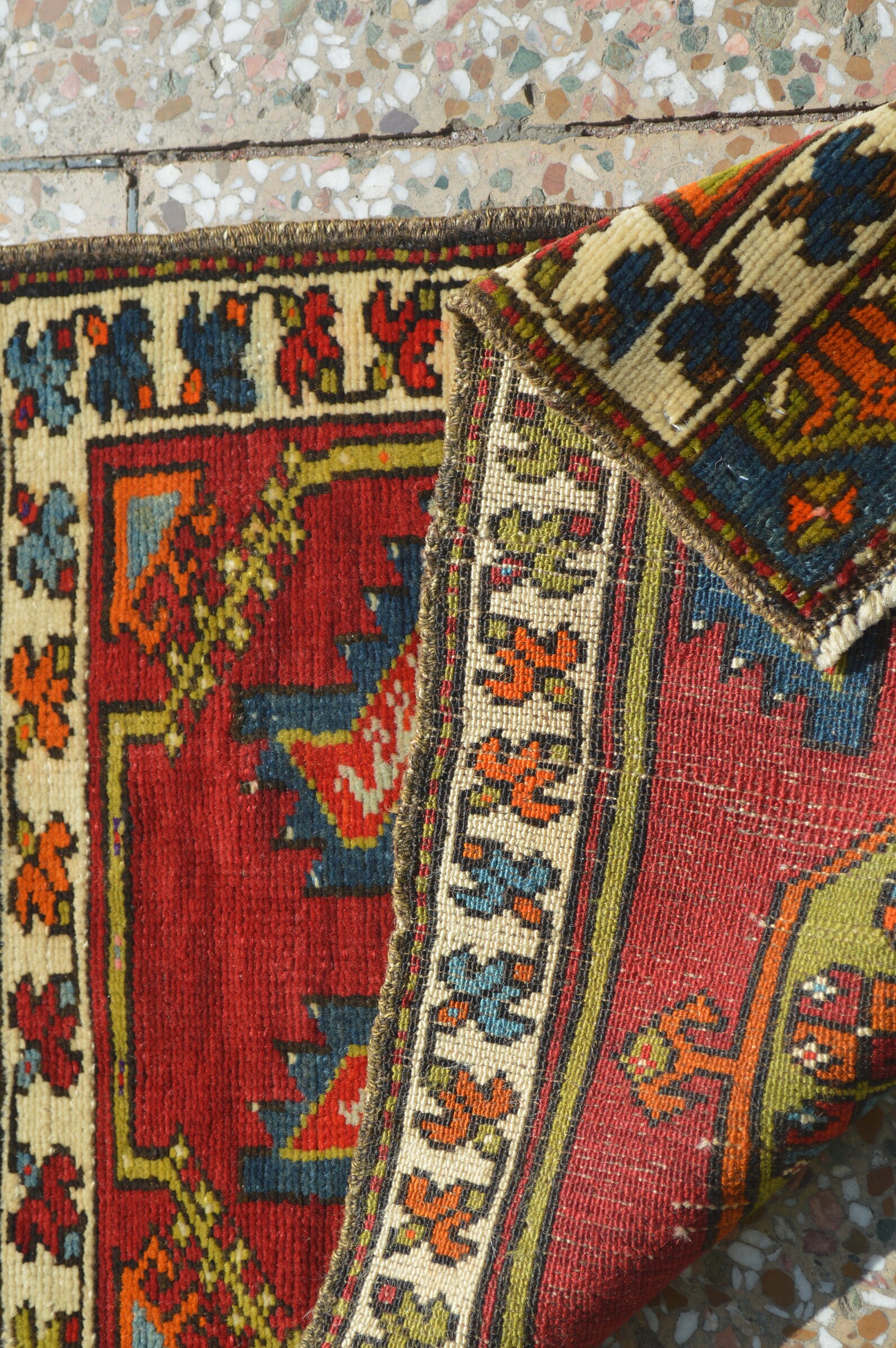 Vintage Caucasian Rug.Hand Knotted Caucasian Small Rug.Home | Etsy