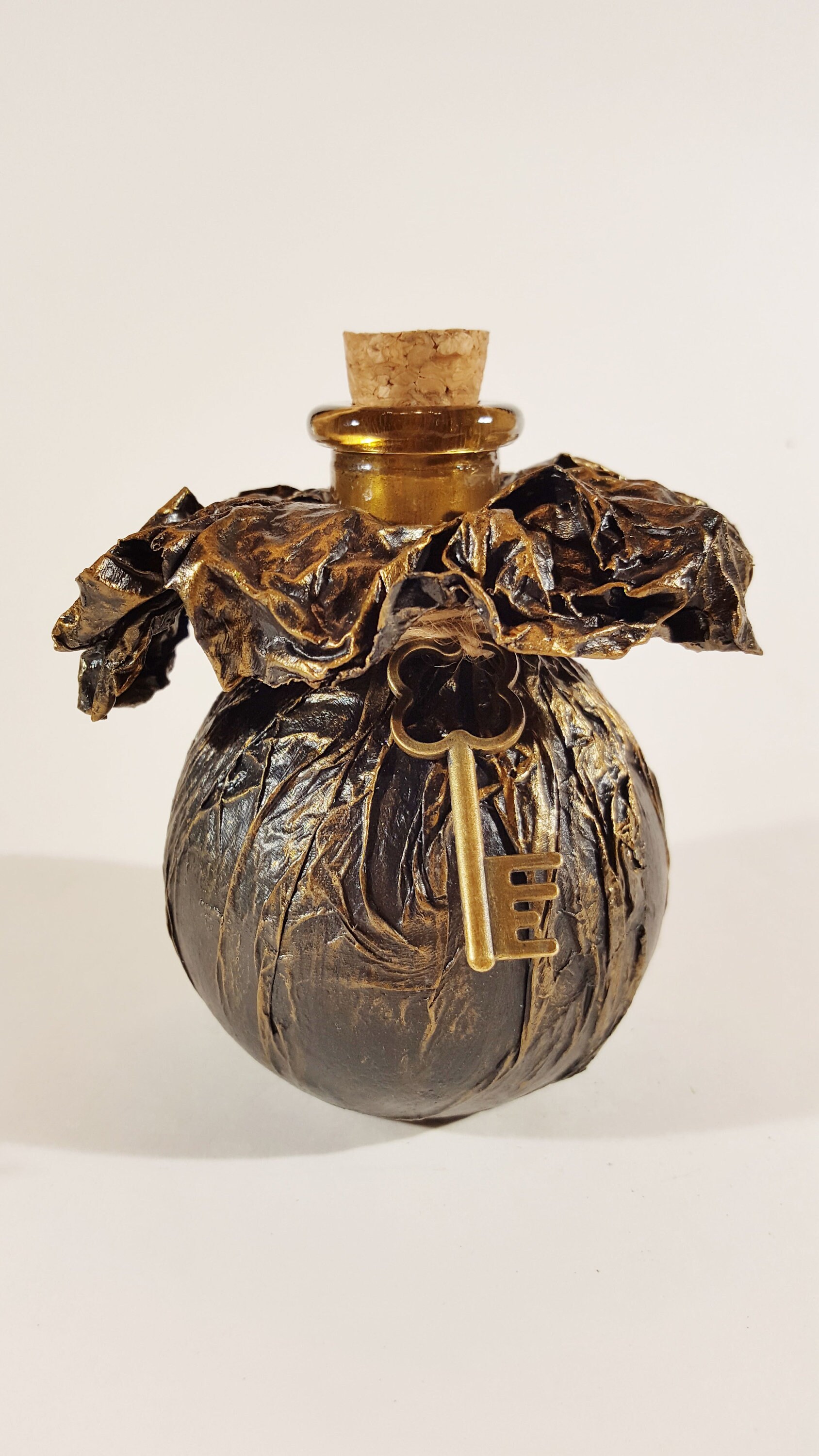 Black Potion Bottle With Key Charm Halloween Decor Wizard - Etsy