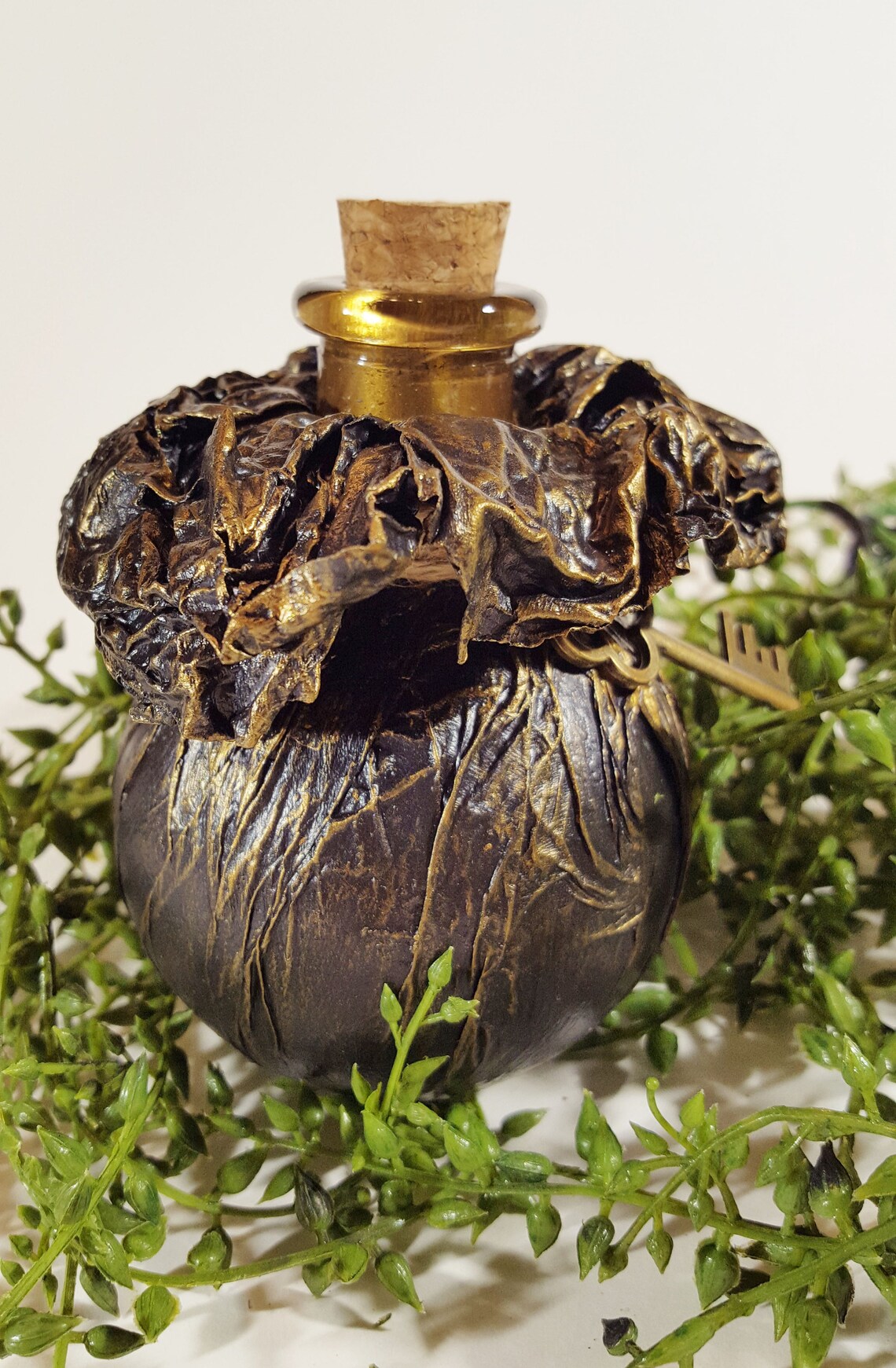 Black Potion Bottle With Key Charm Halloween Decor Wizard - Etsy