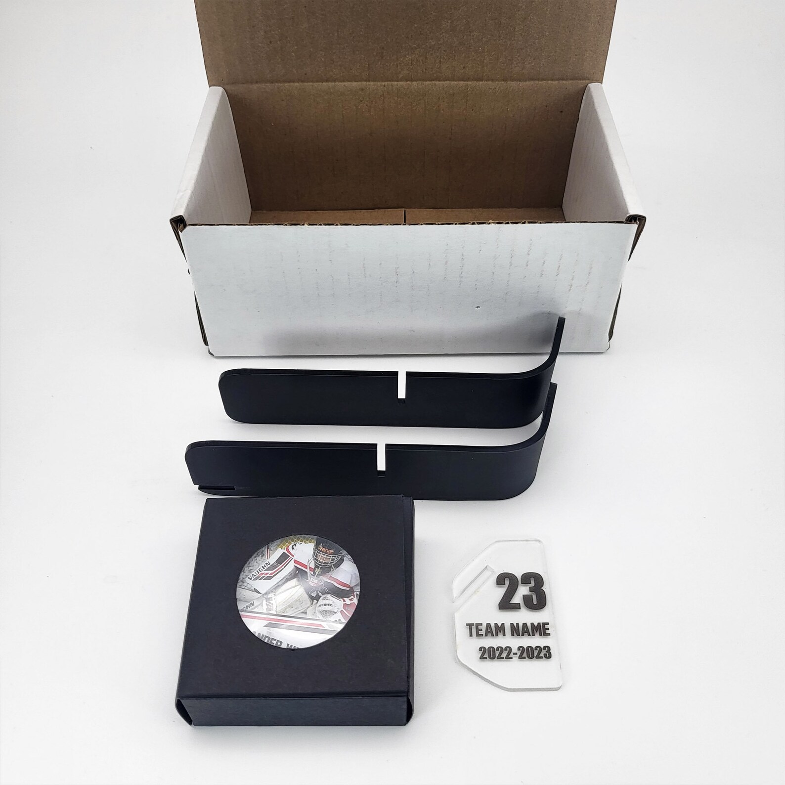 Personalized Hockey Puck With Display for Hockey Team, Printed Logo ...