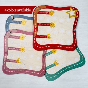 Personalized Wooden Daily Routine Chart for Toddler, Visual Schedule ...