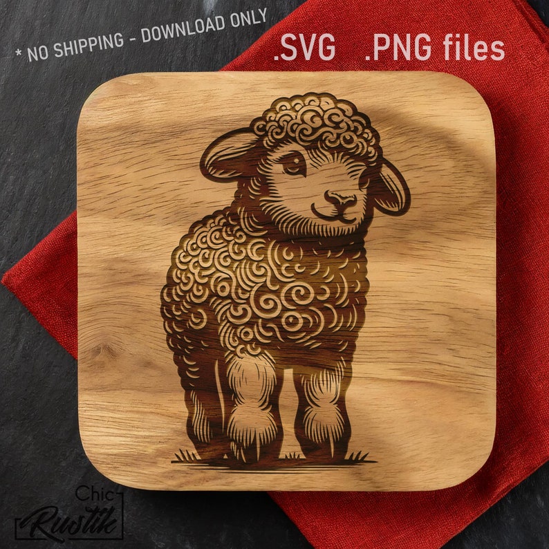 Sheep SVG PDF and PNG, 4 Sheep Vector Design for Laser Engraving ...