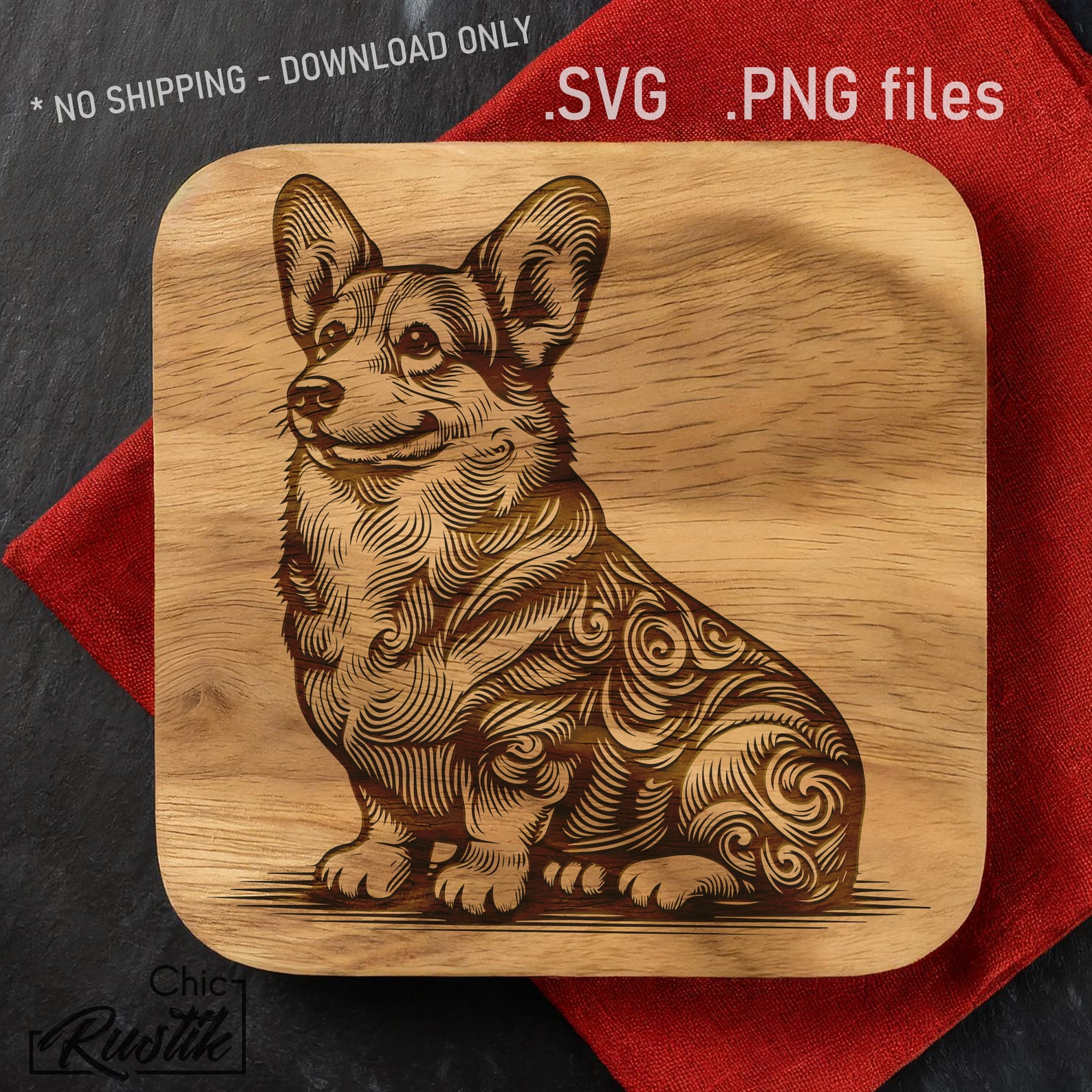 Corgi SVG PDF and PNG, 4 Welsh Corgi Pembroke Design for Laser ...
