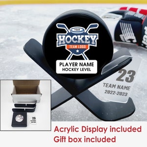 Personalized Hockey Puck With Display for Hockey Team, Printed Logo ...