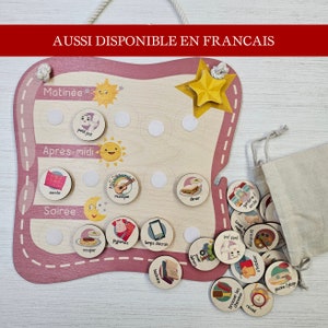 Personalized Wooden Daily Routine Chart for Toddler, Visual Schedule ...