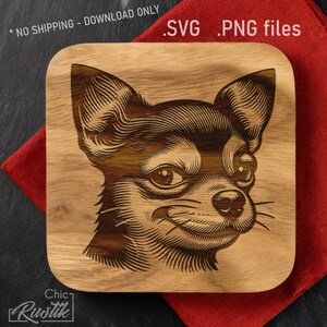 Chihuahua SVG PDF and PNG, 4 Chiwawa Vector Design for Laser Engraving ...