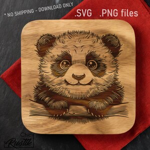 Panda SVG PDF and PNG, 4 Panda Vector Design for Laser Engraving ...