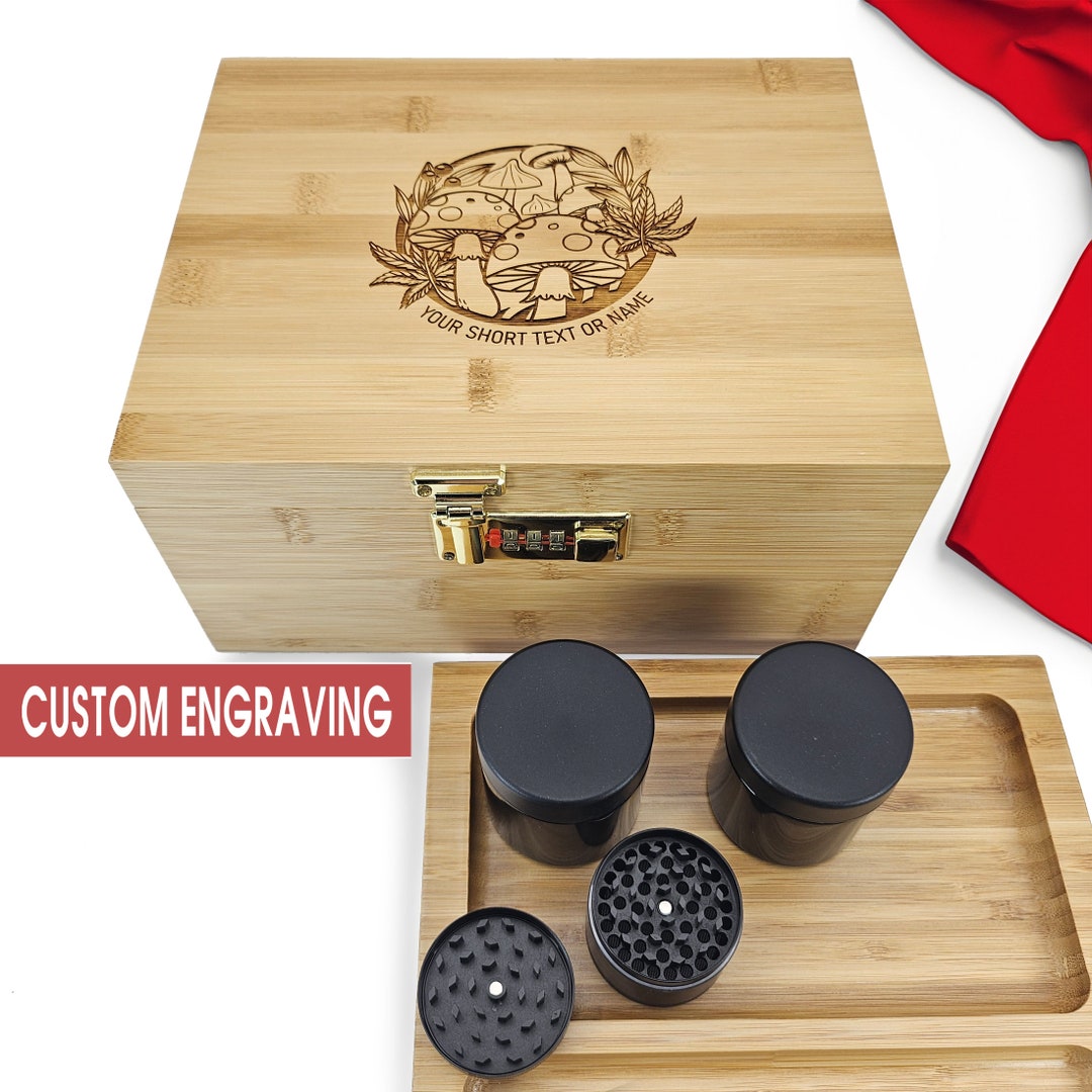Stash Box Kit in Wood With Lock Personalized With Custom Laser ...