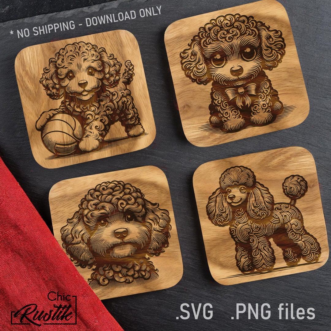 Poodle SVG PDF and PNG, Pudel Vector Design for Laser Engraving ...