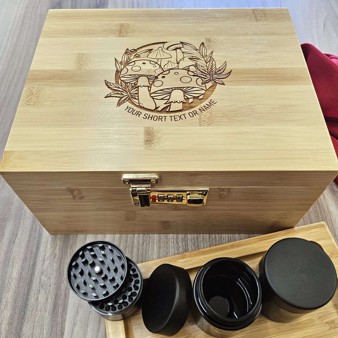 Stash Box Kit in Wood With Lock Personalized With Custom Laser ...