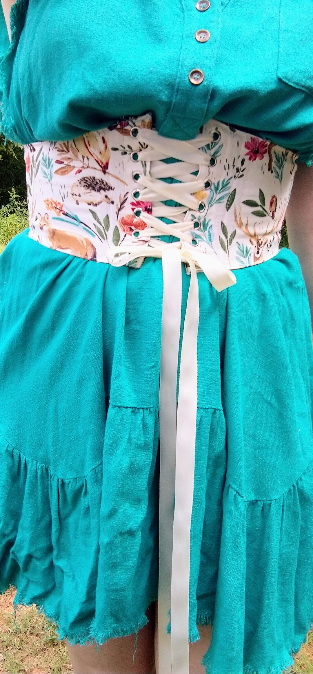 Corset Belt, Woodsy Animal Print, Cottagecore, Halfling, Cosplay, Ren ...