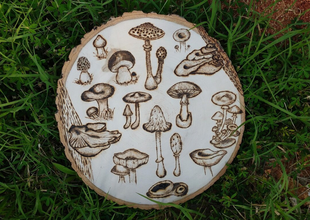 Mushroom Woodburn Decoration - Etsy