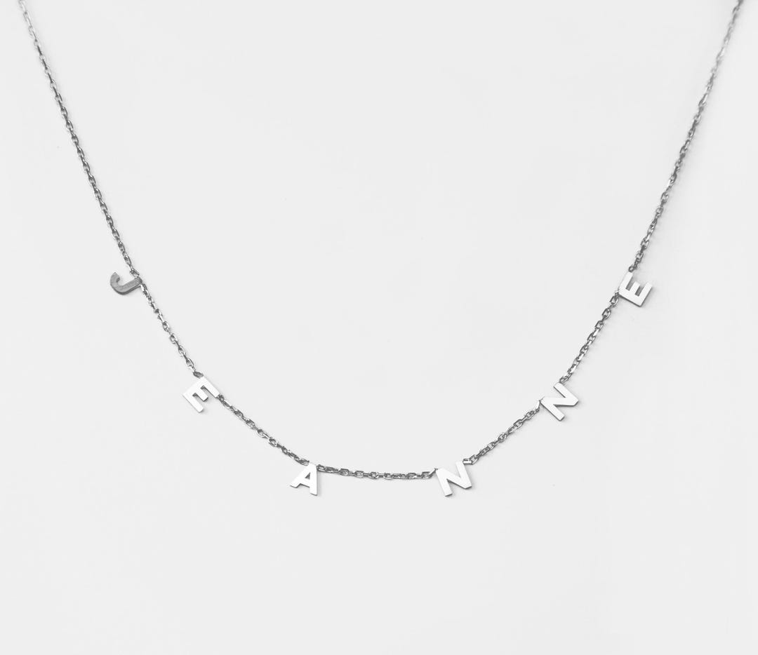 14K Gold Initial Name Necklace: Custom Letter Jewelry - Etsy