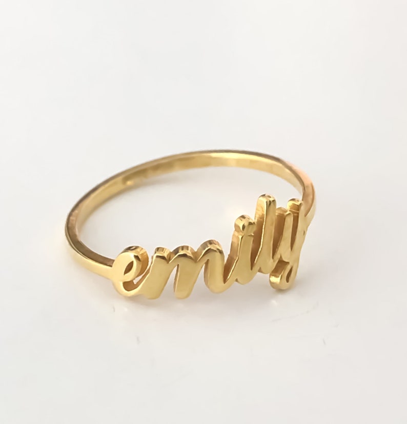 Custom Name Ring for Women – Personalized Script Name Ring in Gold ...