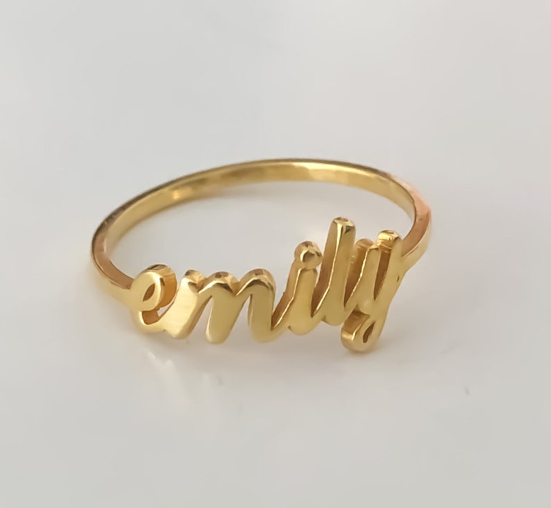Custom Name Ring for Women – Personalized Script Name Ring in Gold ...
