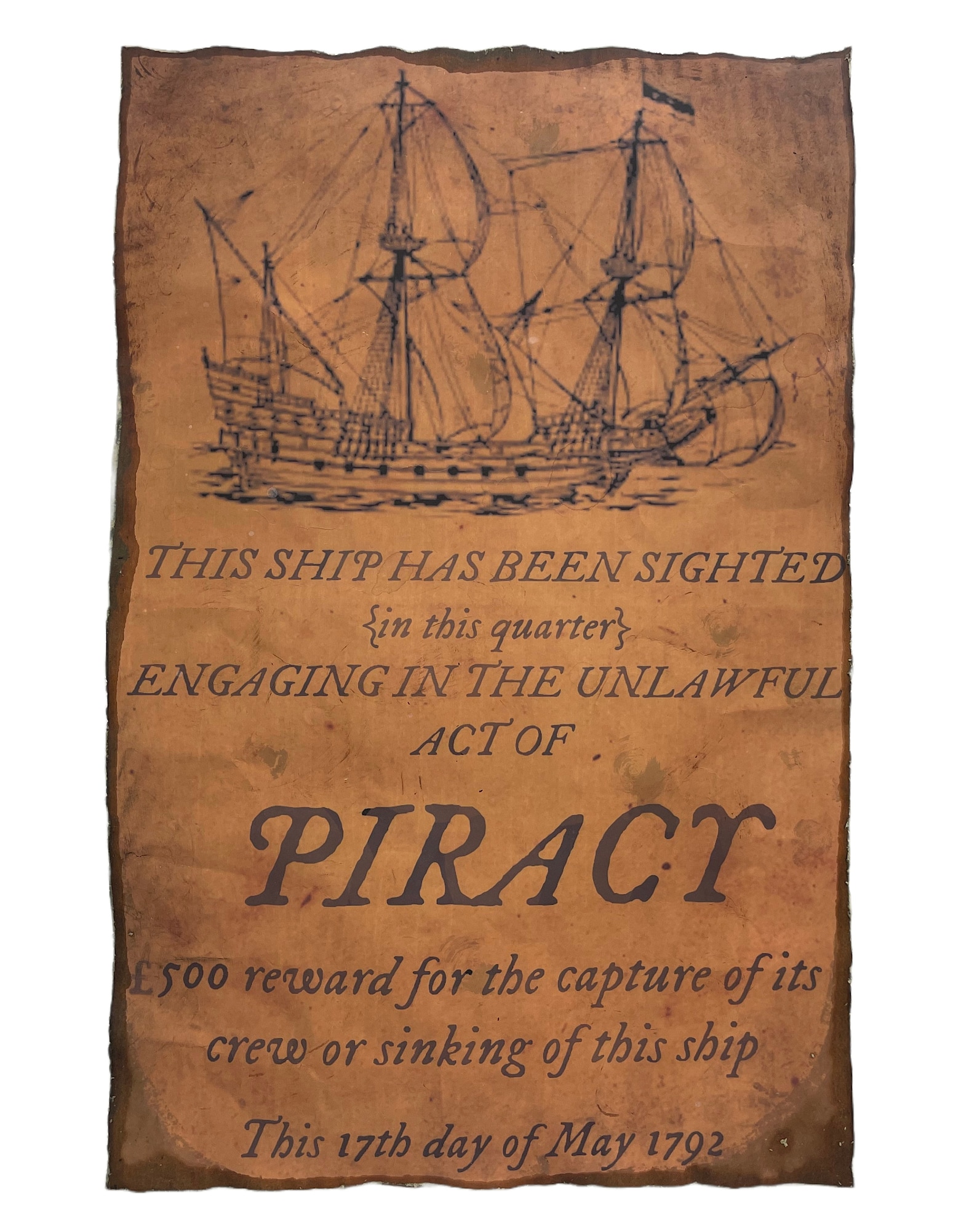 Pirate Ship Wanted Poster Print Vintage Replica Pirates - Etsy