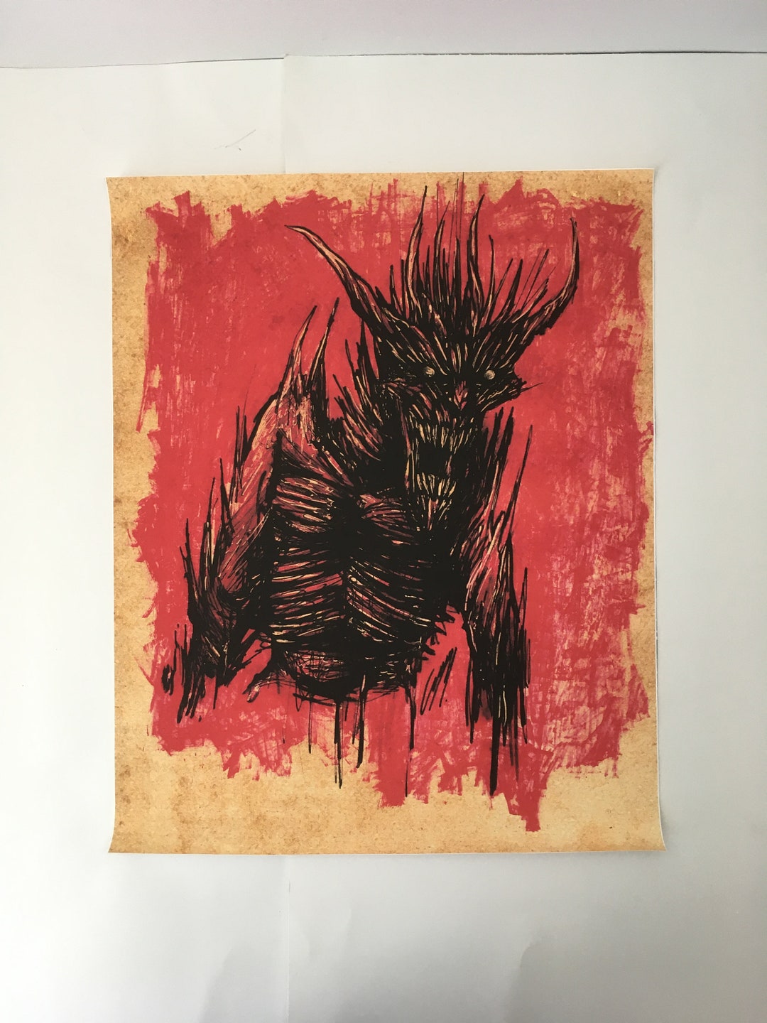 Devil Painting Satan Witches Evil Demon Witch 666 Halloween - Etsy