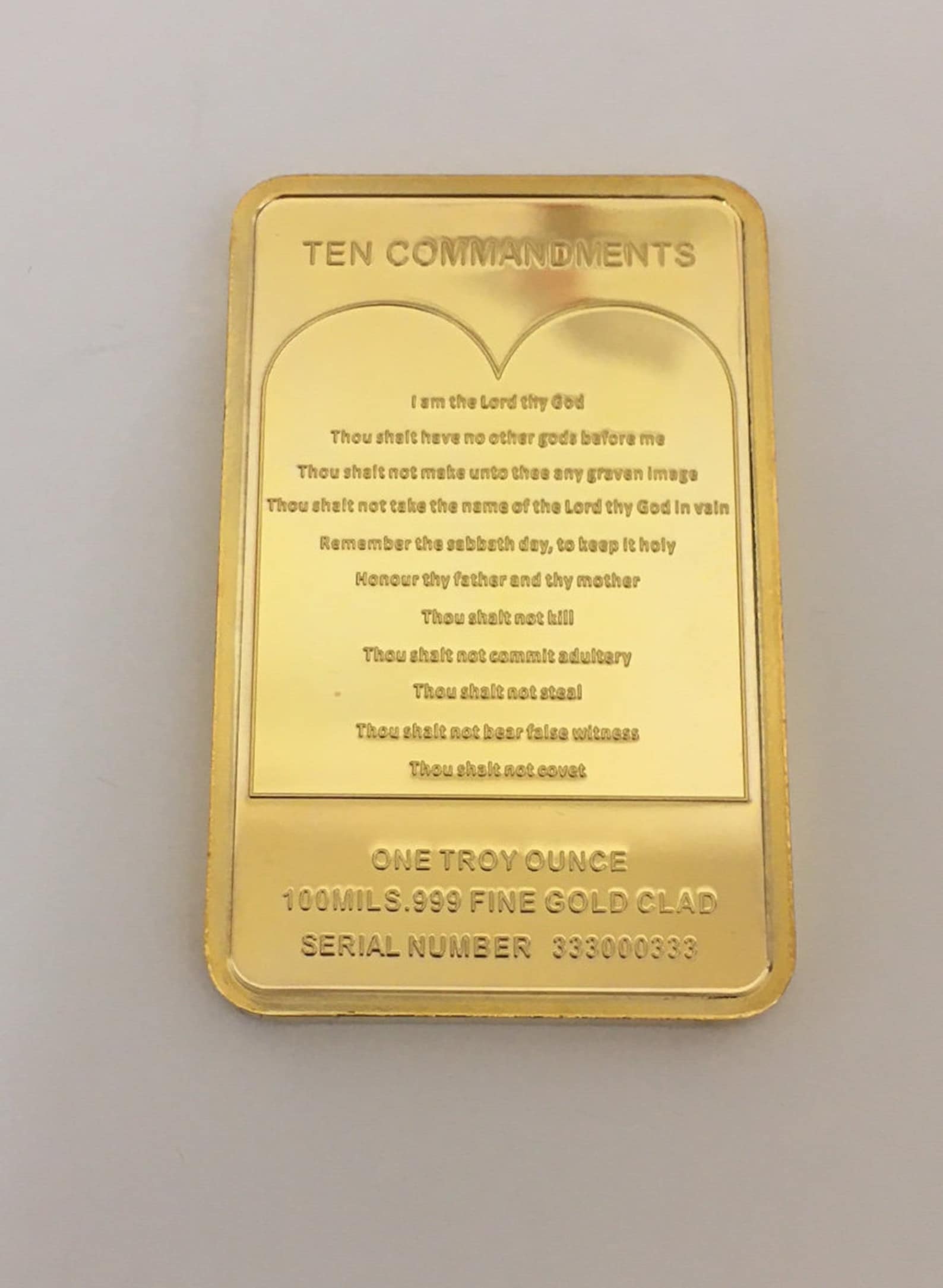 Gold Bar Replica Bullion Fake Gold 10 Commandments - Etsy India