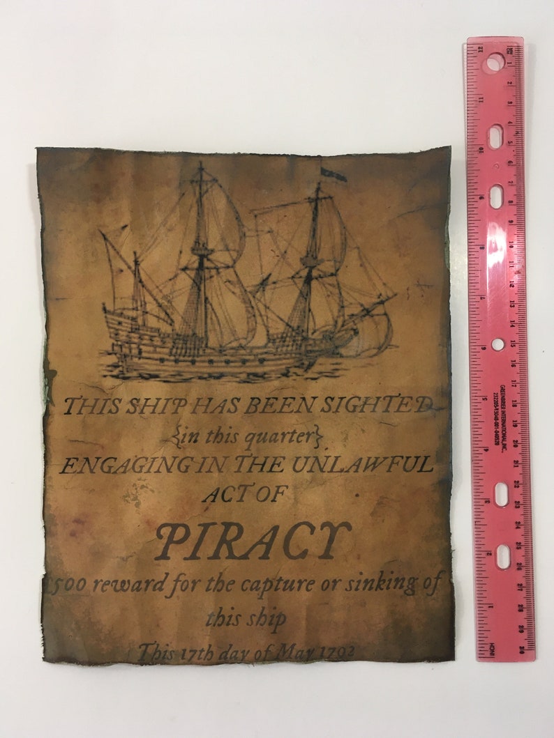 Pirate Ship Wanted Poster Reward Old Vintage Replica Print - Etsy Nederland