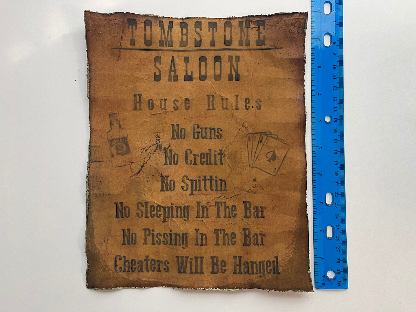Tombstone Poster Saloon House Rules Old West Western - Etsy