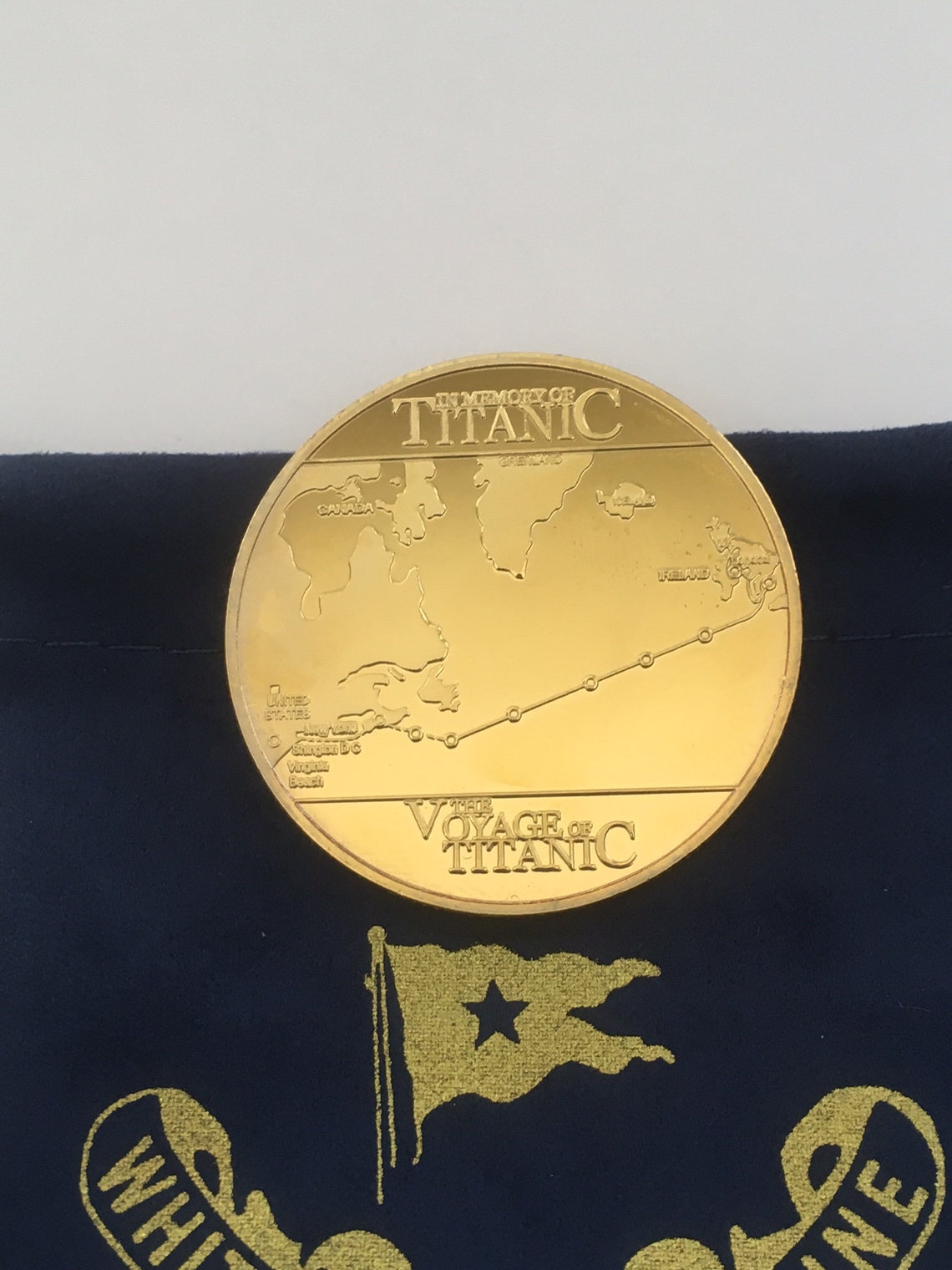 Titanic White Star Line Commemorative Gold Coin Replica With - Etsy