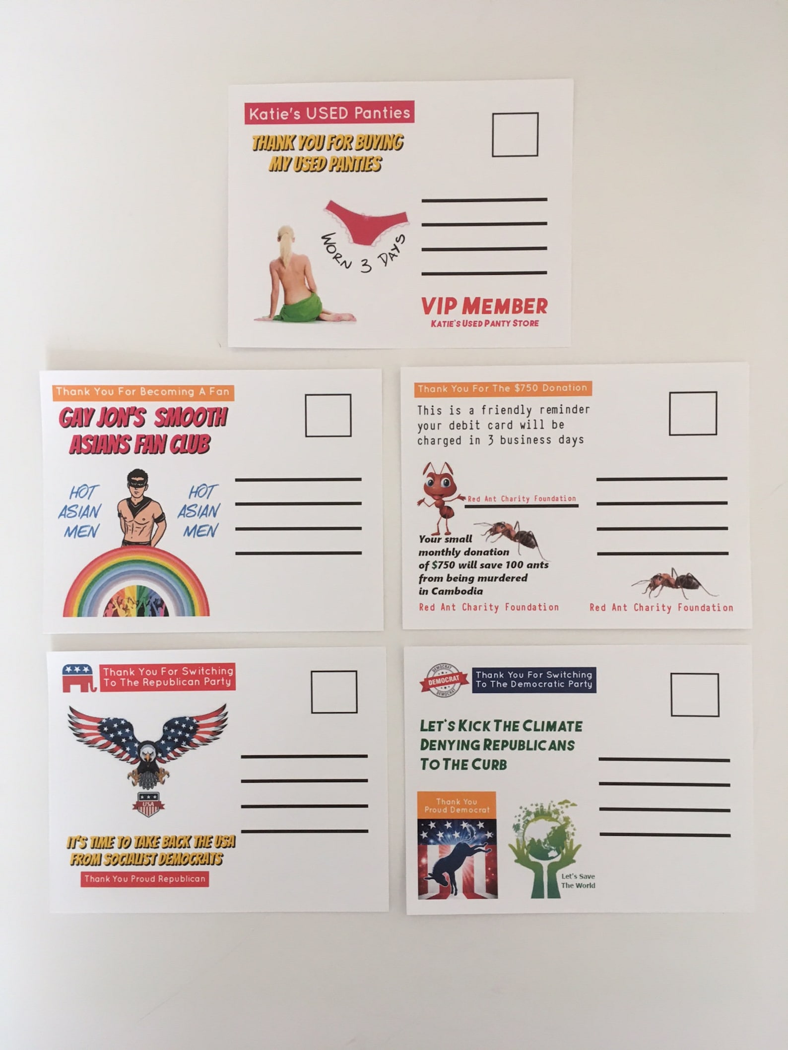 Prank Postcards Revenge Gift Practical Jokes Funny Gags - Etsy