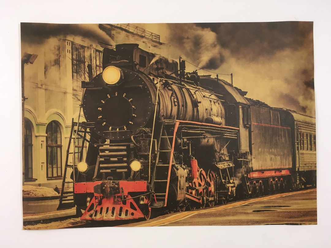 Train Poster Vintage Railroad Posters Steam Locomotive Art - Etsy