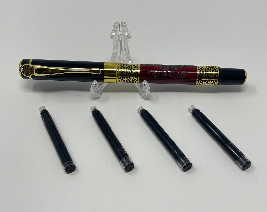 Pen With Titanic Logo 4 Black Ink Cartridges Classic Pens High Quality ...