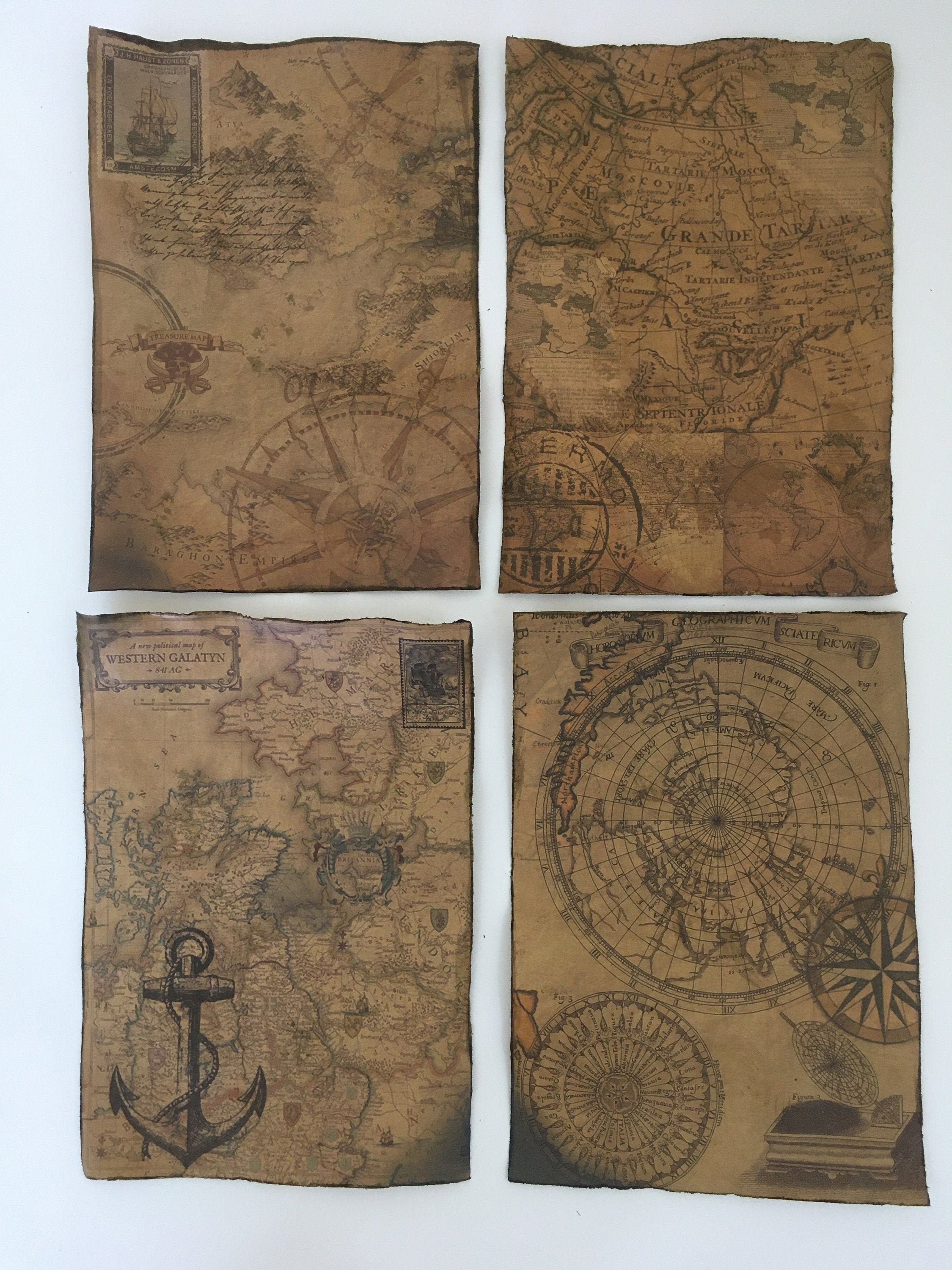 Treasure Map Aged Reproduction Replica Print Old Pirate Maps | Etsy