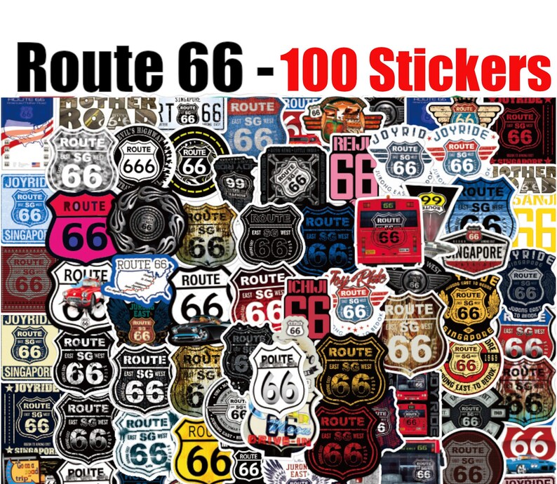 Route 66 Stickers American Decals United States Roads | Etsy