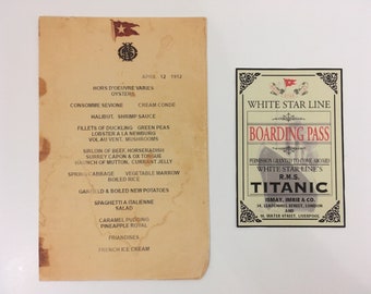 Titanic First Class Menu | Etsy
