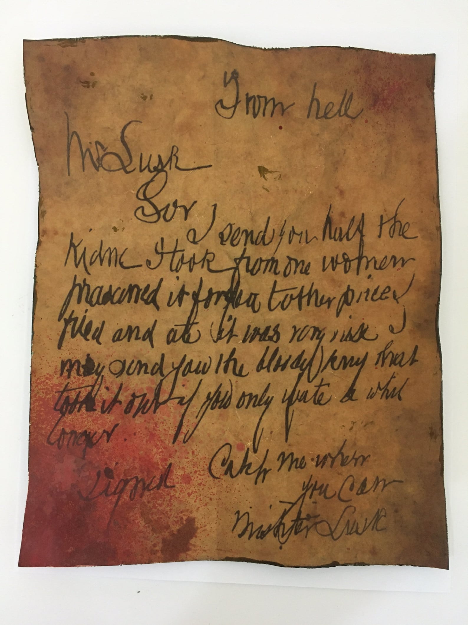 Jack the Ripper From Hell Letter With Blood Aged - Etsy