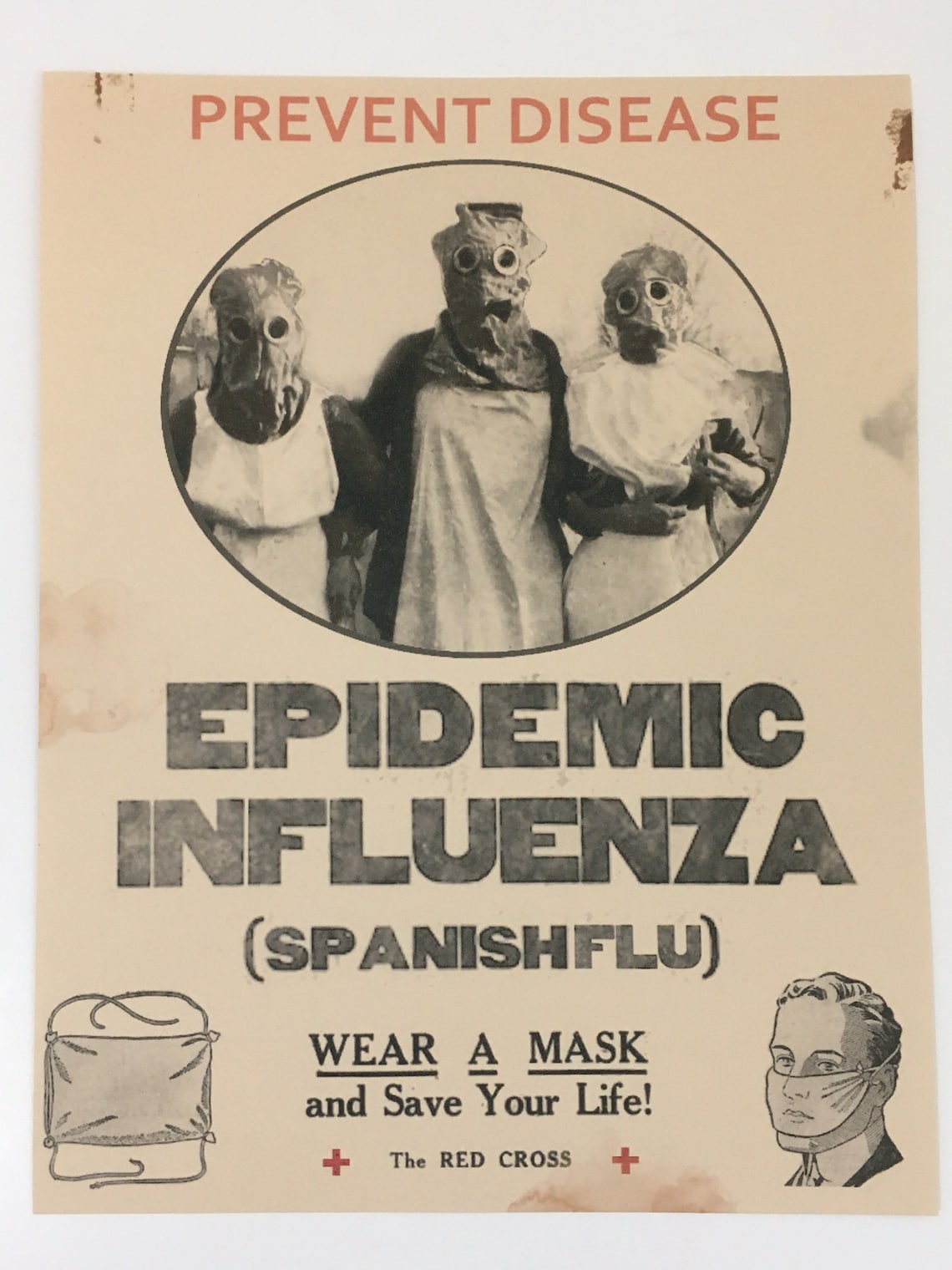 Vintage Posters 1918 Flu Pandemic Signs Print Small Poster | Etsy