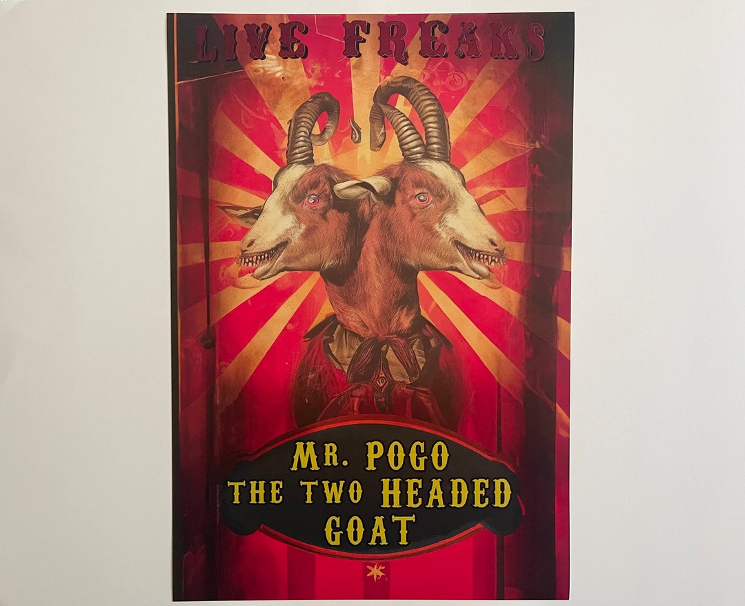 Live Freaks Poster Freak Show Two Headed Goat Circus Art Print Retro - Etsy