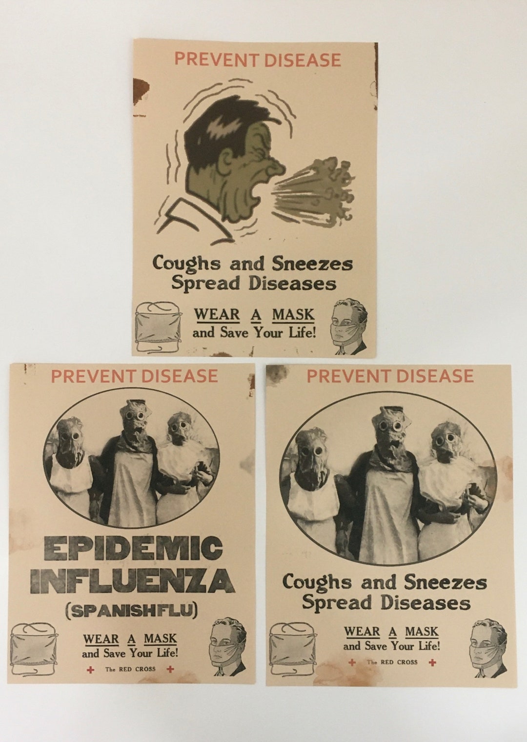 Vintage Posters 1918 Flu Pandemic Signs Print Small Poster - Etsy