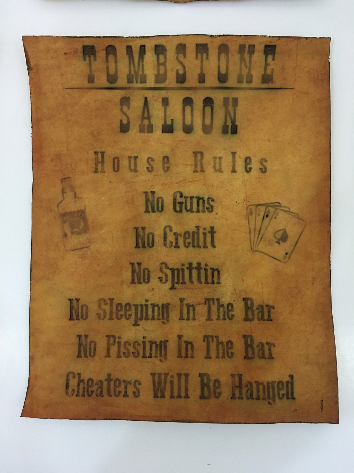 Tombstone Deadwood Saloon House Rules Poster Old West Western - Etsy