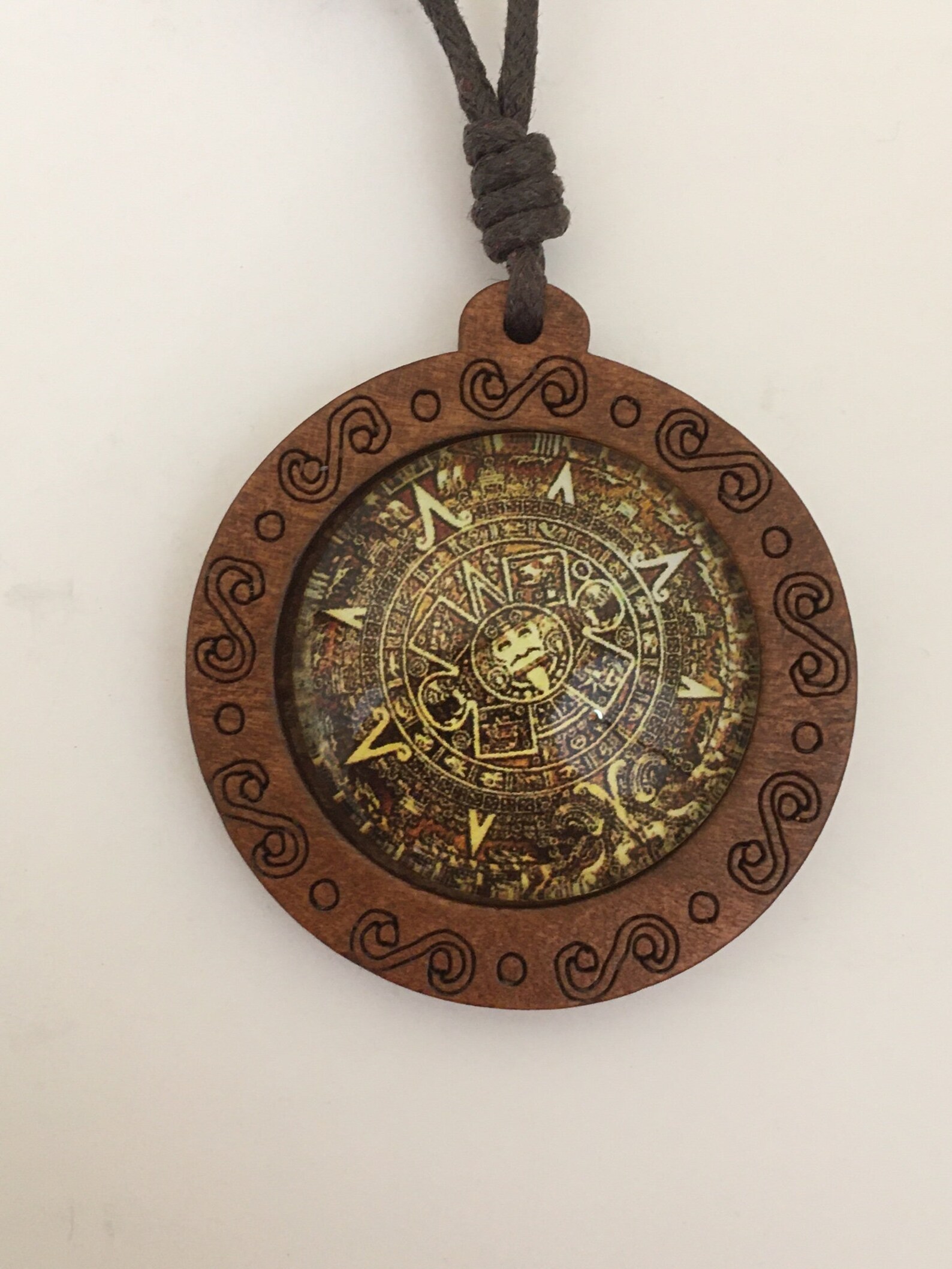 Mayan Calendar Necklace Aztec Necklace Pendant Jewelry Two Etsy