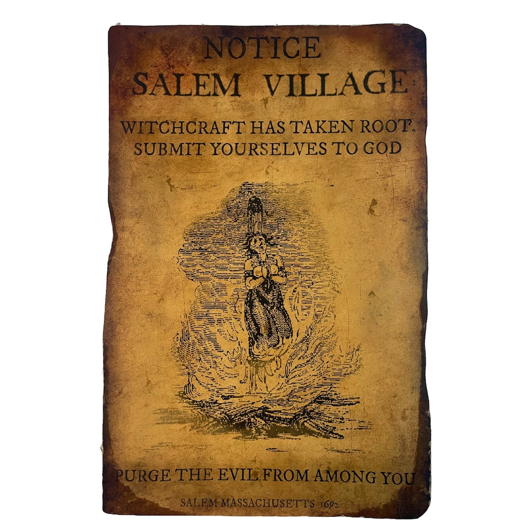 Witch Poster Salem Witch Trials Gothic Pagan Art Distressed Print - Etsy
