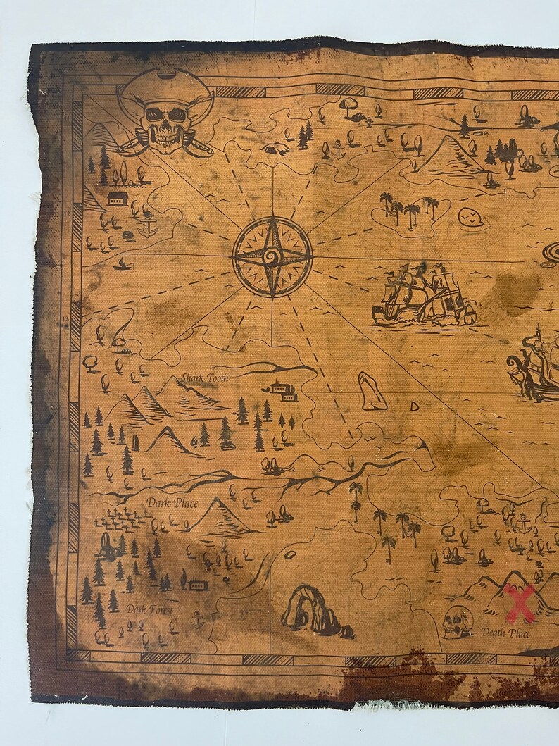 BIG Treasure Map Pirate Maps Aged Reproduction Replica Art - Etsy