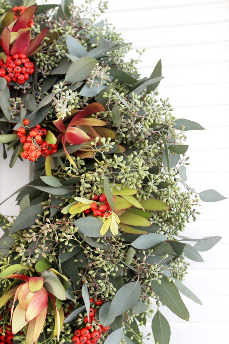 Fresh Cut Living Greenery Wreath winter Wonderland for Front - Etsy