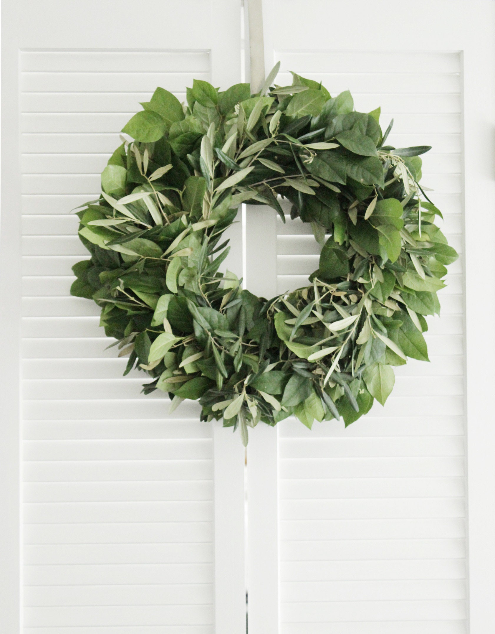 Fresh Handmade Olive Lemon Leaf Wreath Greenery Wreath for - Etsy