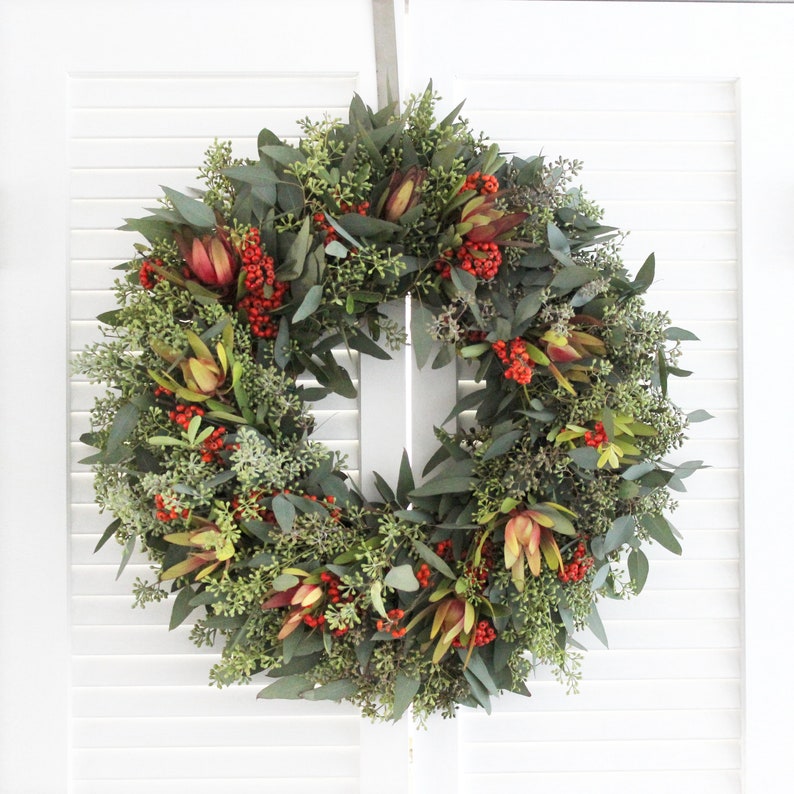 Fresh Cut Living Greenery Wreath winter Wonderland for Front - Etsy