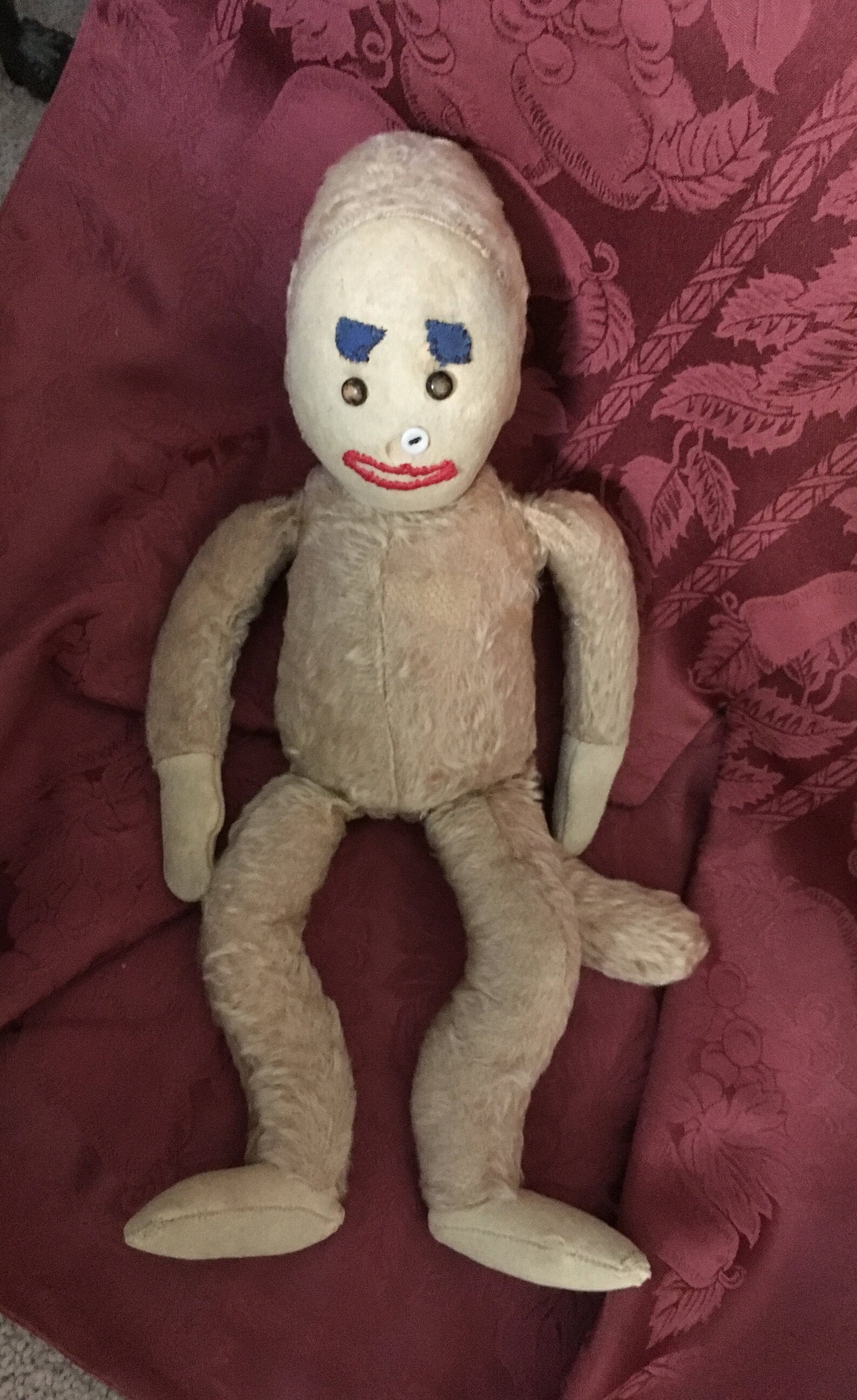 Vintage Handmade Folk Art Stuffed Monkey - Etsy